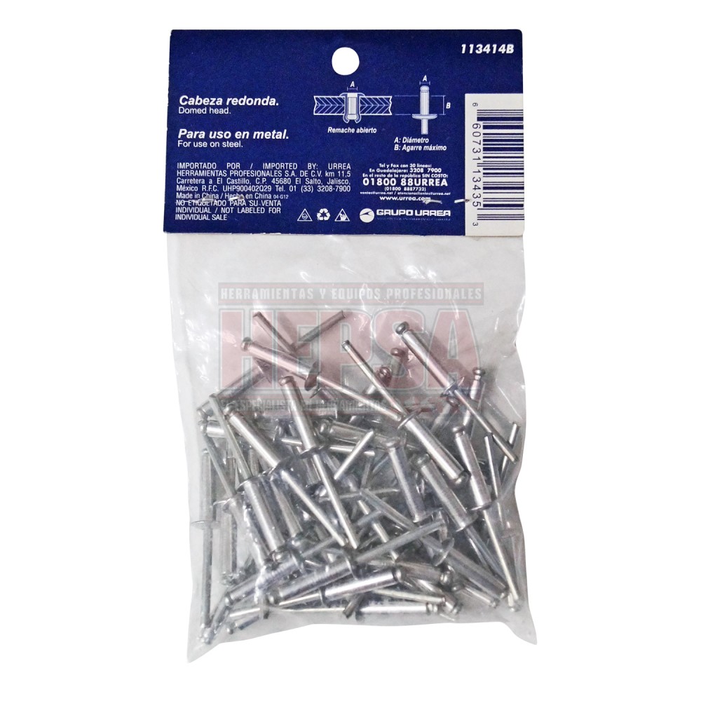 REMACHE 3/16" X 5/8" EN BOLSA CON 50 PIEZAS SURTEK 113414B
