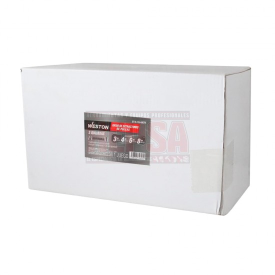 JUEGO EXTRACTOR DE POLEAS 3 QUIJADAS 3", 4", 6" Y 8" WESTON ST-5-153-0070